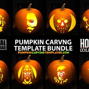 PUMPKIN CARVING TEMPLATE Stencil Bundle Instant Digital Download Print ...