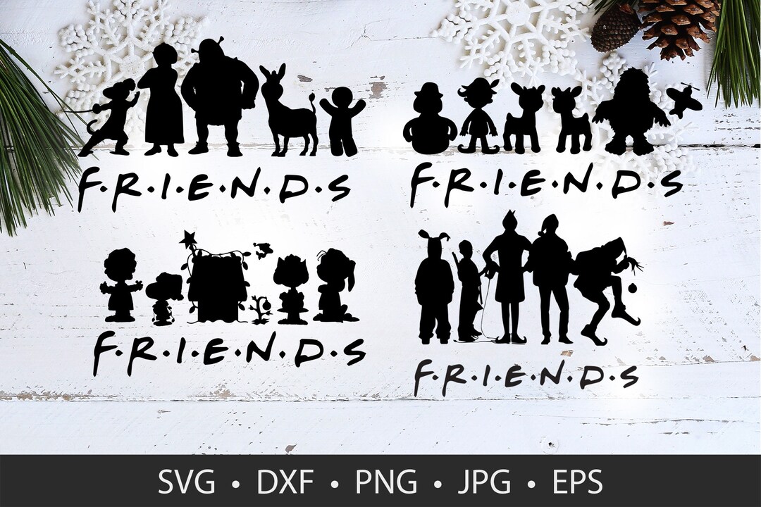 FRIENDS BUNDLE Merry Christmas Movie Characters Cut Outs T Shirt Mugs ...