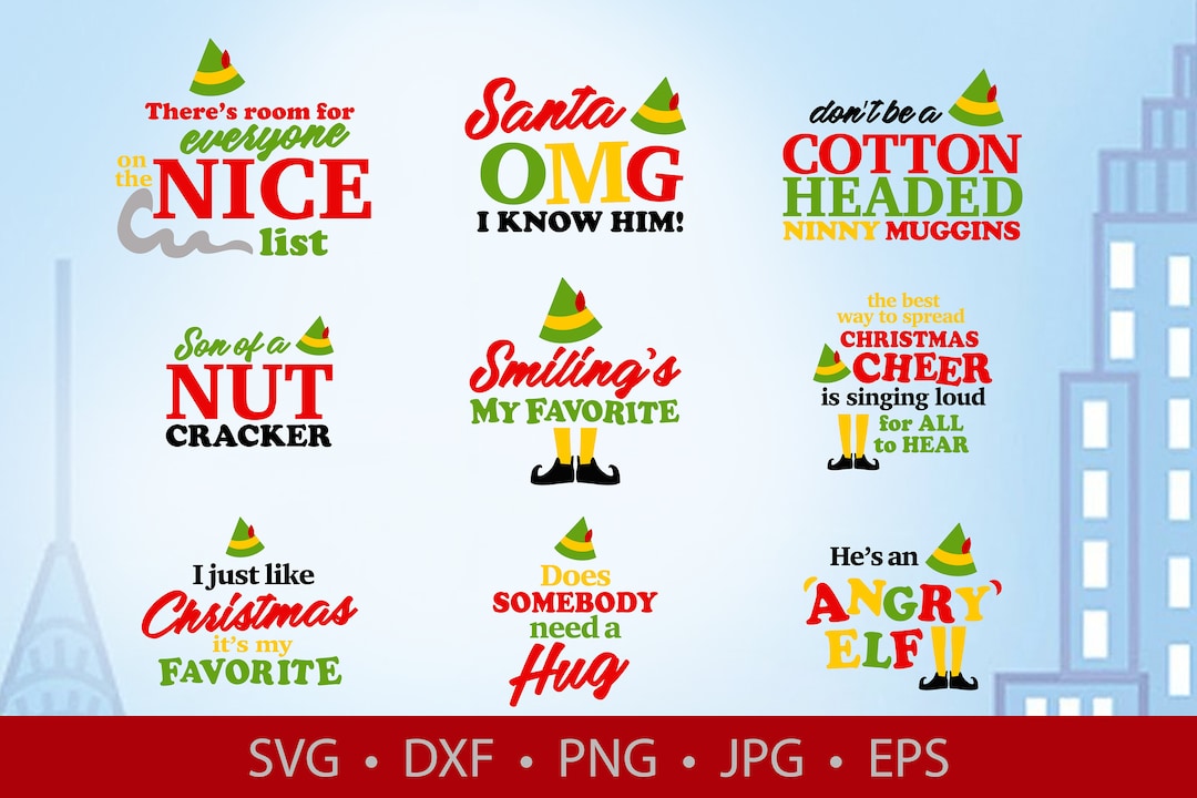 Funny Elf Merry Christmas Movie Bundle T Shirt Digital Download Cricut ...