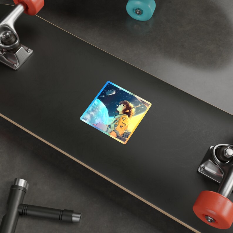 Holographic Space Girl Sticker - Etsy