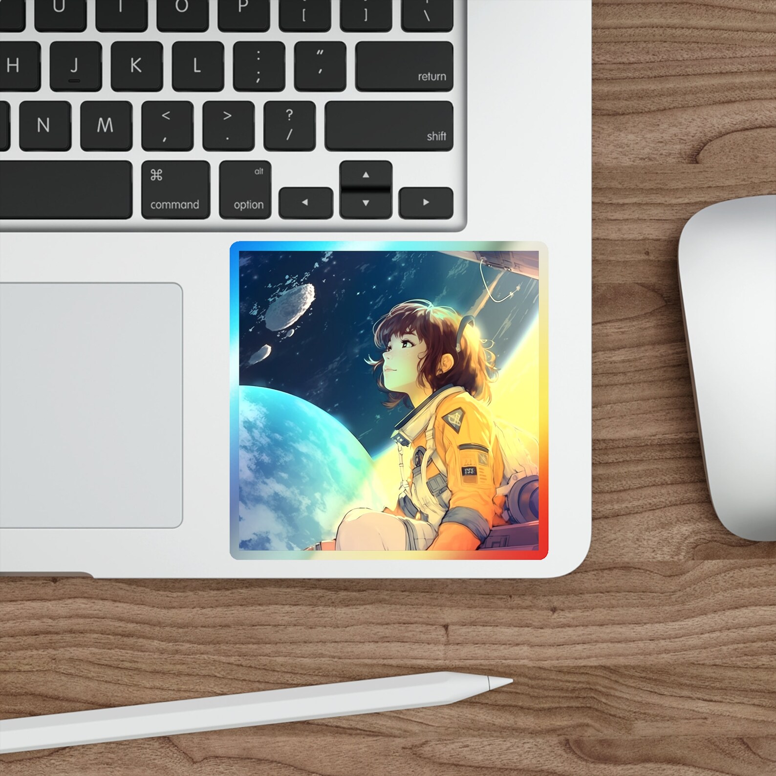 Holographic Space Girl Sticker - Etsy