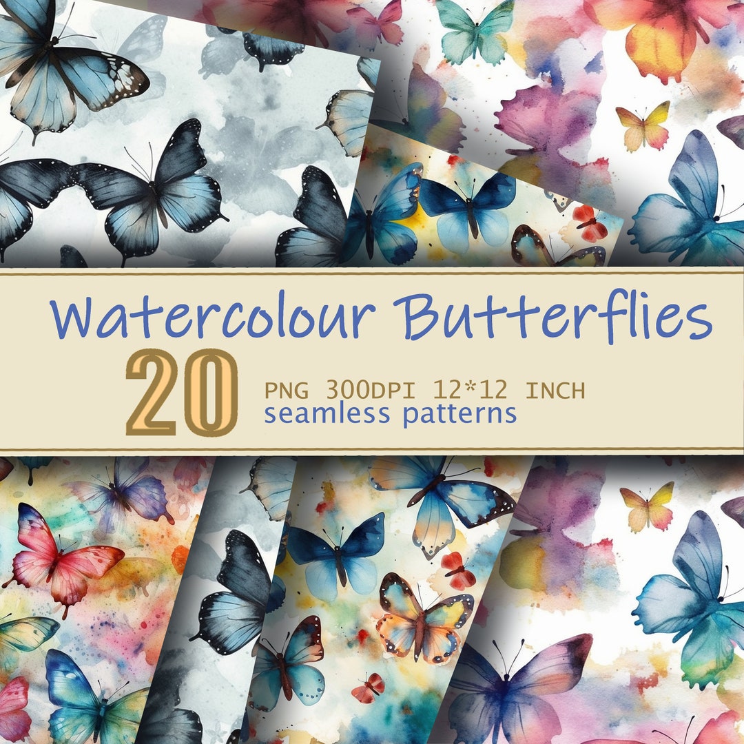 Watercolour Butterflies Watercolor Butterfly Pattern - Etsy
