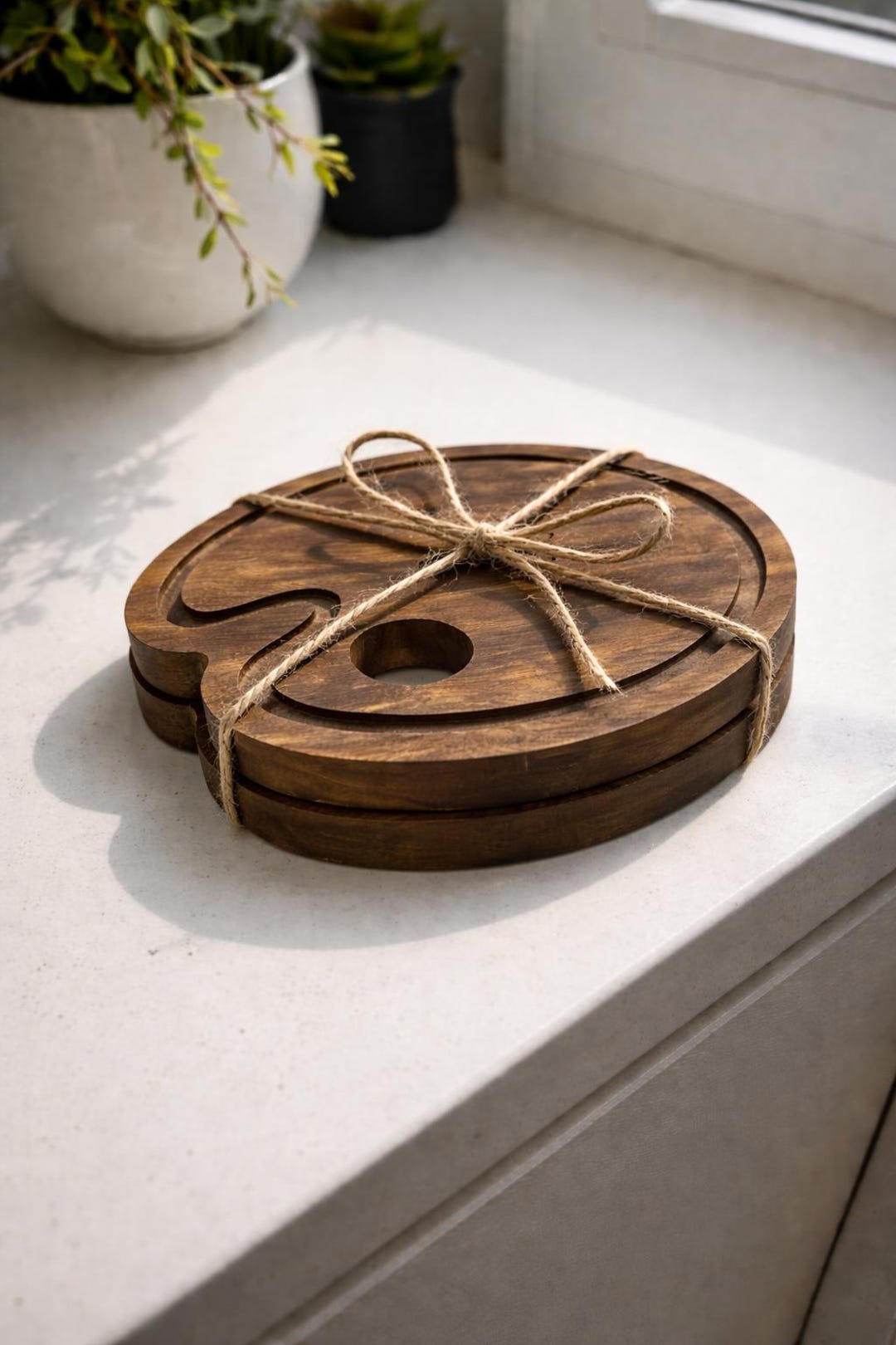 Handmade Wooden Artist Palette Coasters – Rustic Home Decor, Set of 2 ...