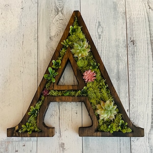 Fillable Wooden Letter Wooden Succulent Monogram - Etsy