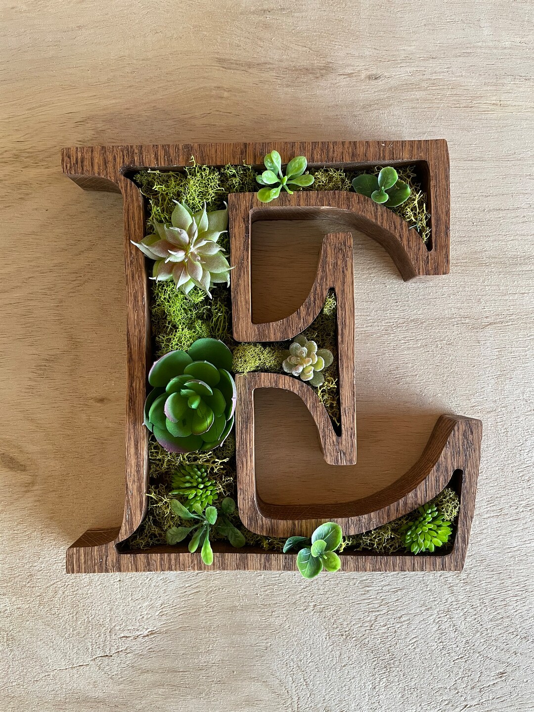 Fillable Wooden Letter Wooden Succulent Monogram - Etsy