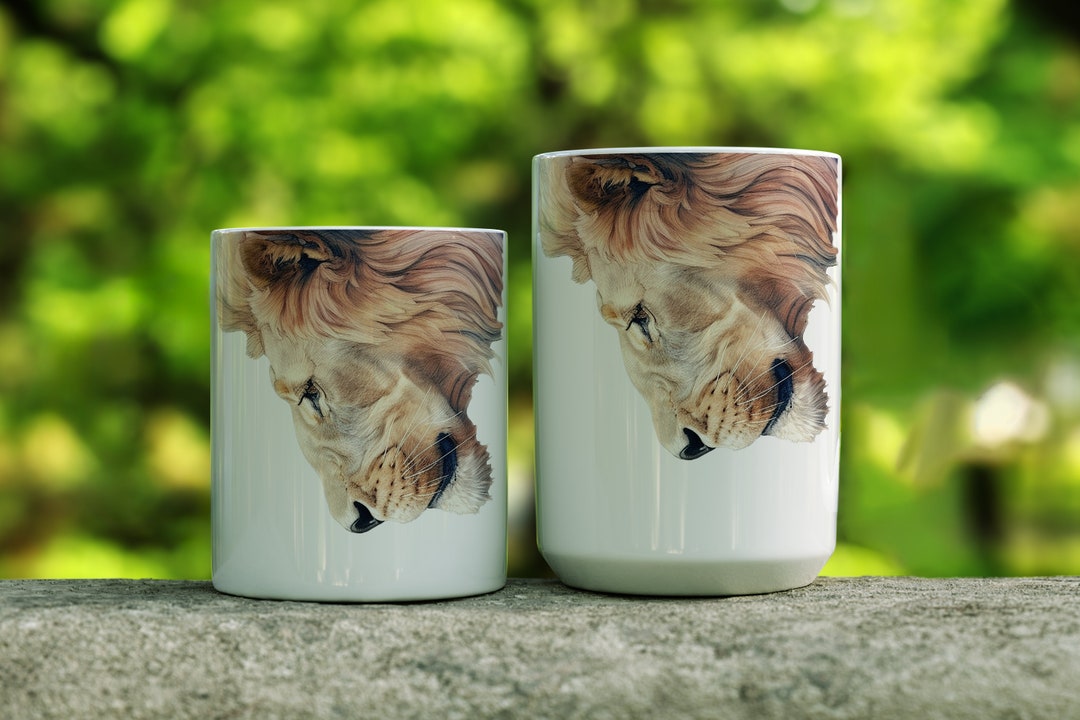 Lion "animal Face" Mug, Lion Face Coffee Mug, Lion Coffee Mug, Lion ...
