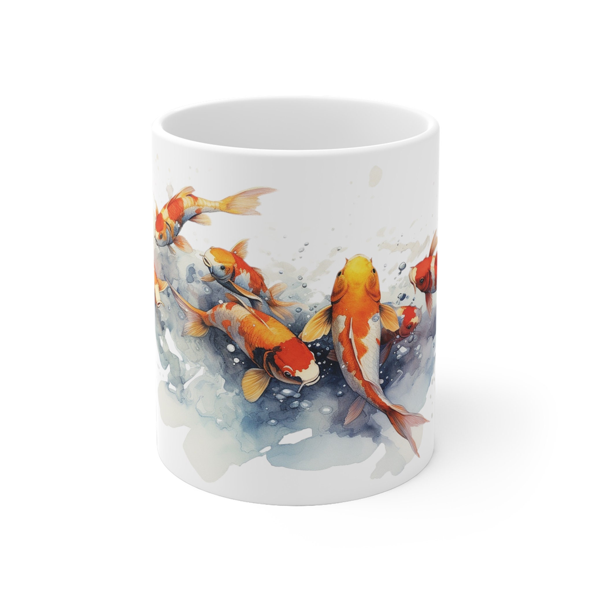 Koi Fish Mug, Orange Koi Fish Mug, Swimming Koi Fish Mug, Koi Fish Cup ...