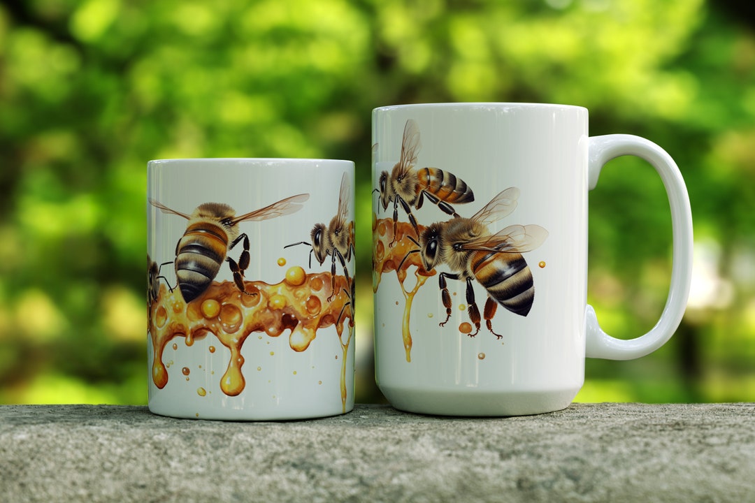 Bees Mug, Honey Bees Coffee Mug, Honey Bee Mug, Bee Cup, Bee Coffee Cup ...