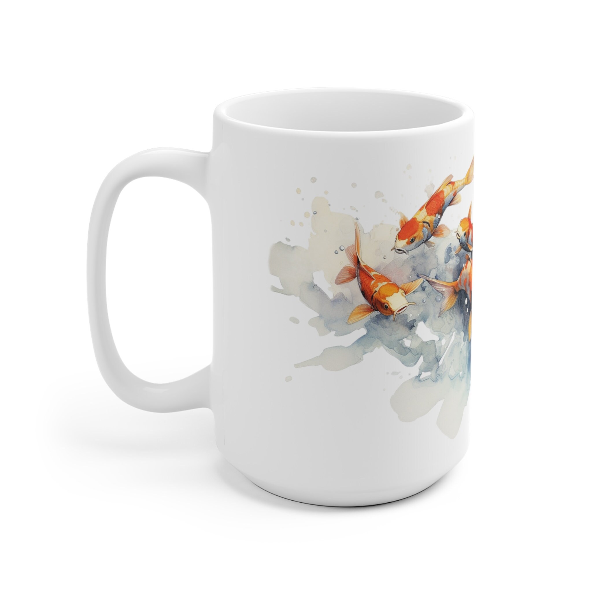 Koi Fish Mug, Orange Koi Fish Mug, Swimming Koi Fish Mug, Koi Fish Cup ...