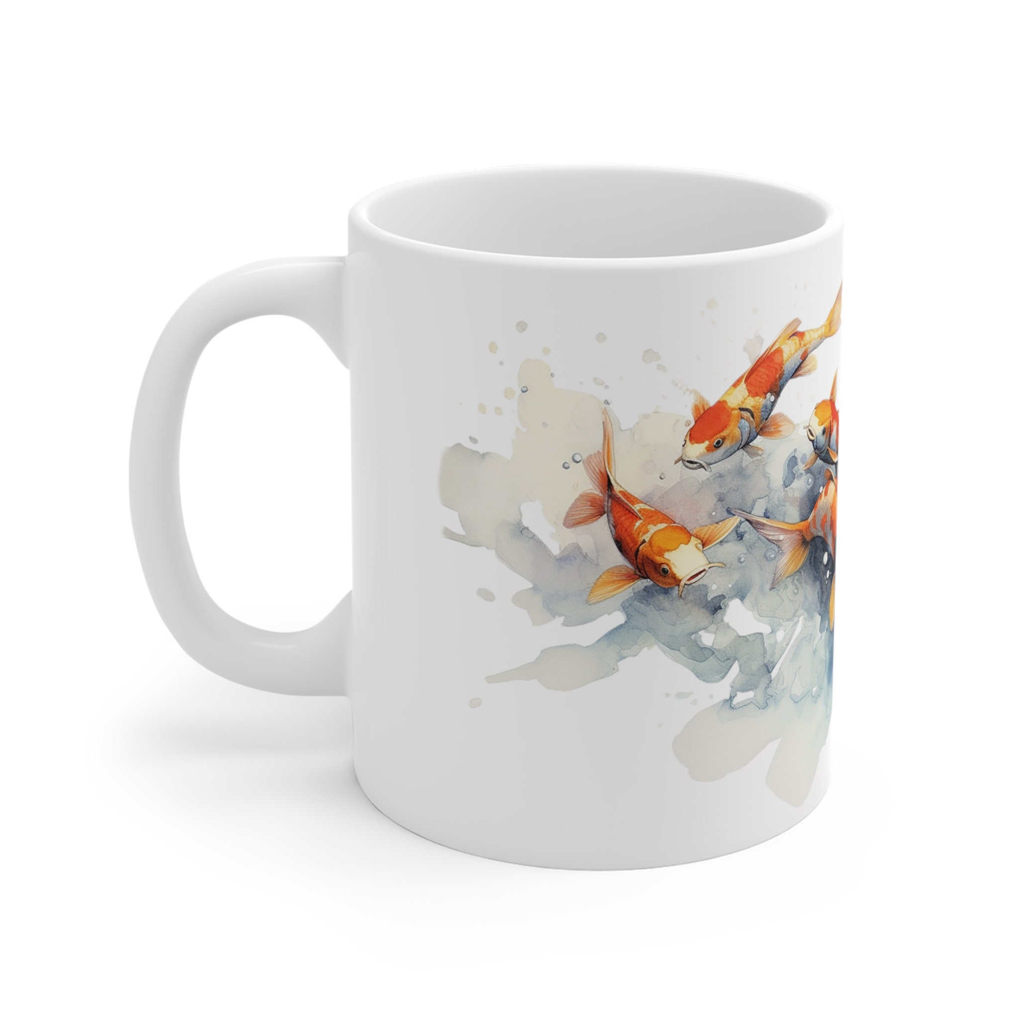 Koi Fish Mug, Orange Koi Fish Mug, Swimming Koi Fish Mug, Koi Fish Cup ...