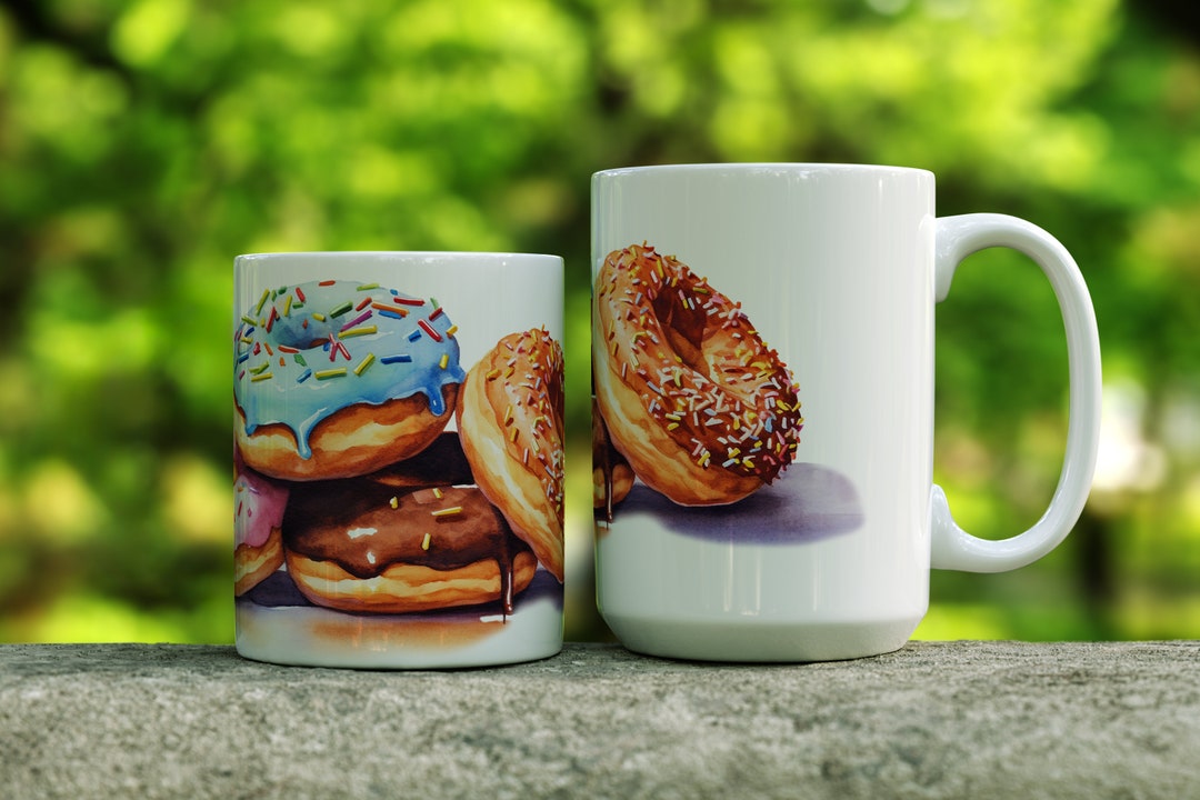 Pile of Donuts Mug, Donuts Coffee Mug, Donuts Mug, Donut Cup, Donuts ...