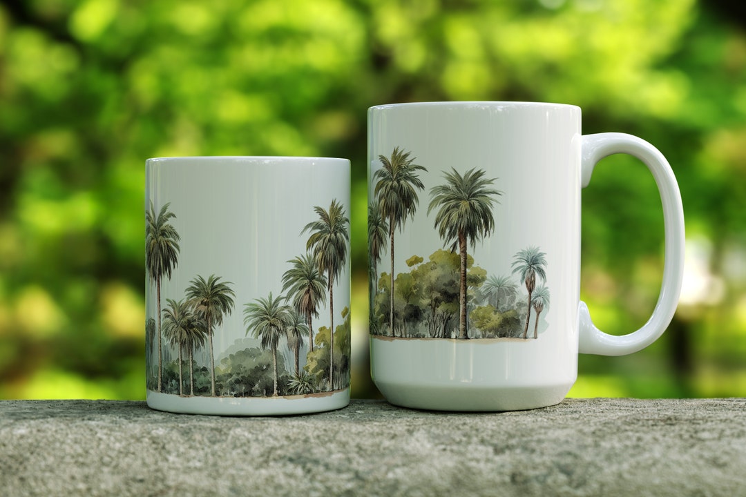 Palm Trees Mug, Palm Trees Coffee Mug, Palm Trees Mug, Palm Trees Cup ...