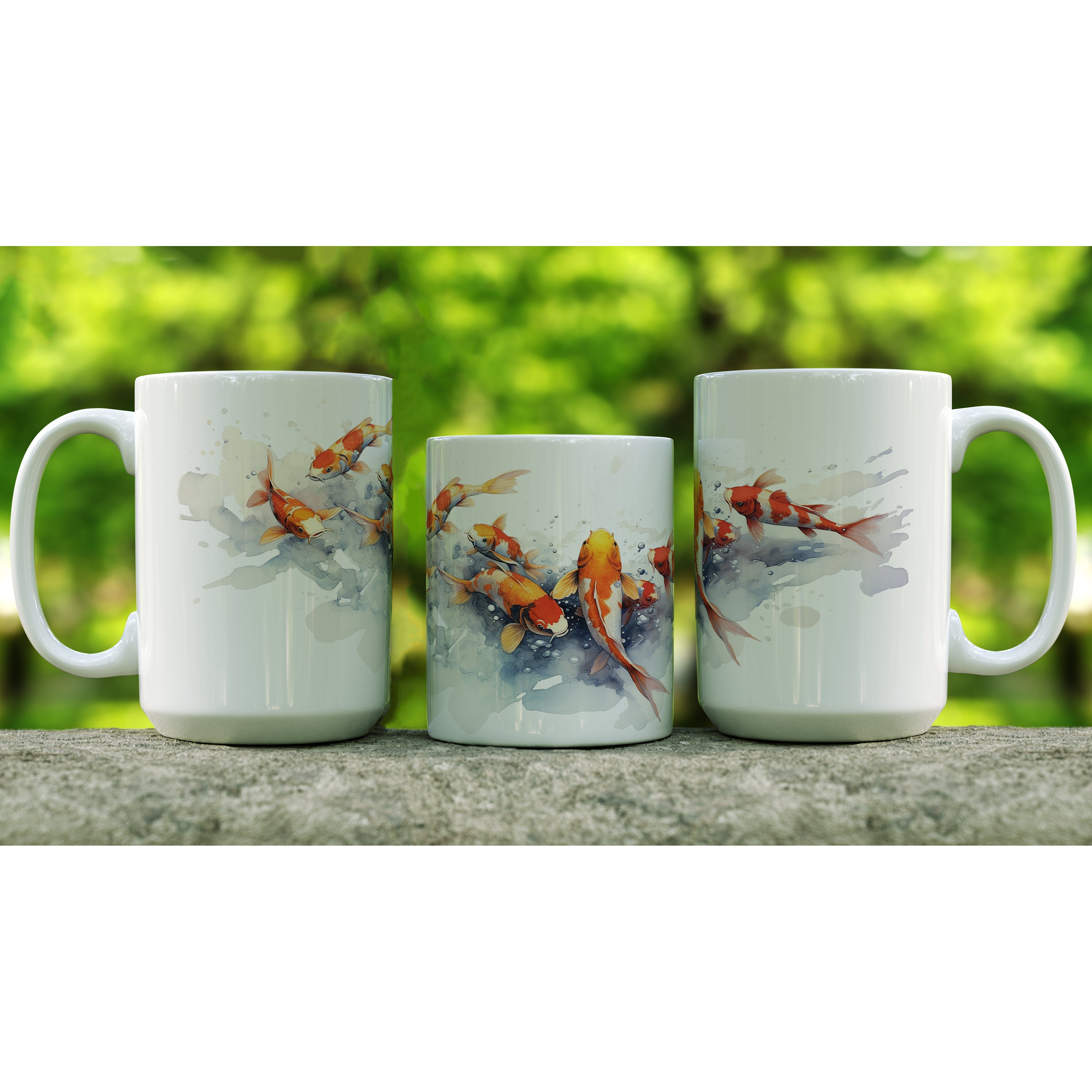 Koi Fish Mug, Orange Koi Fish Mug, Swimming Koi Fish Mug, Koi Fish Cup ...