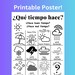 Weather in Spanish Printable Poster, Digital Download, Spanish Class ...
