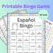 Español Bingo Game Printable, Spanish Bingo, Spanish Basics, Spanish ...