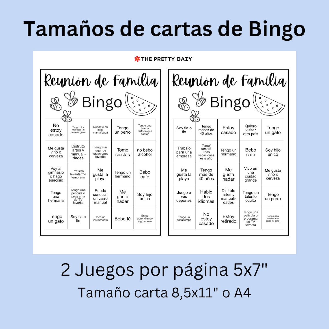 Bingo De Reunión Familiar Imprimible, Juego De Reunión De Familia ...