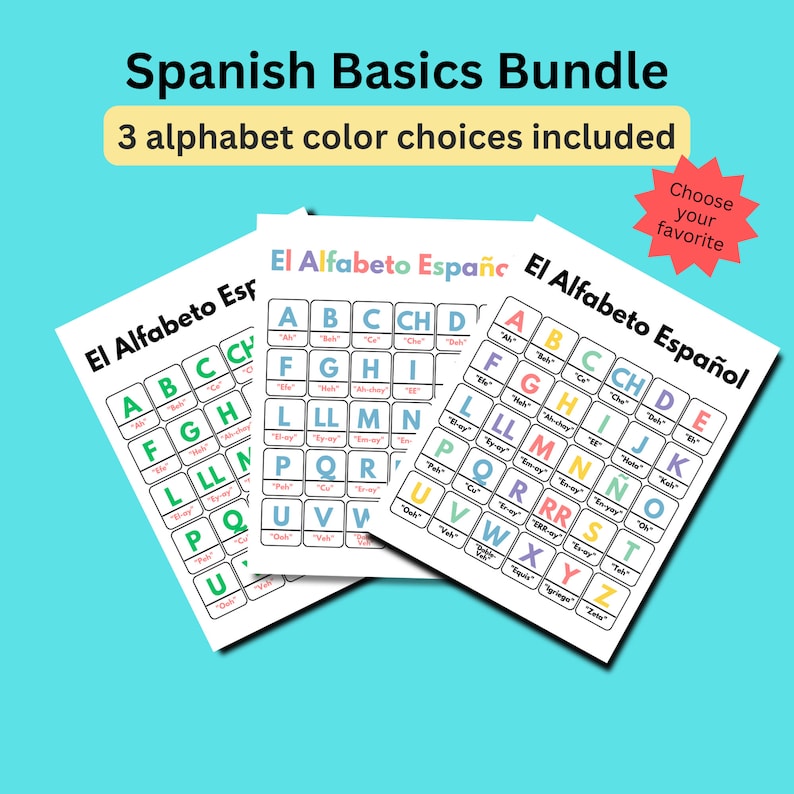 Spanish Basics Bundle Printable Posters Spanish Fundamentals - Etsy