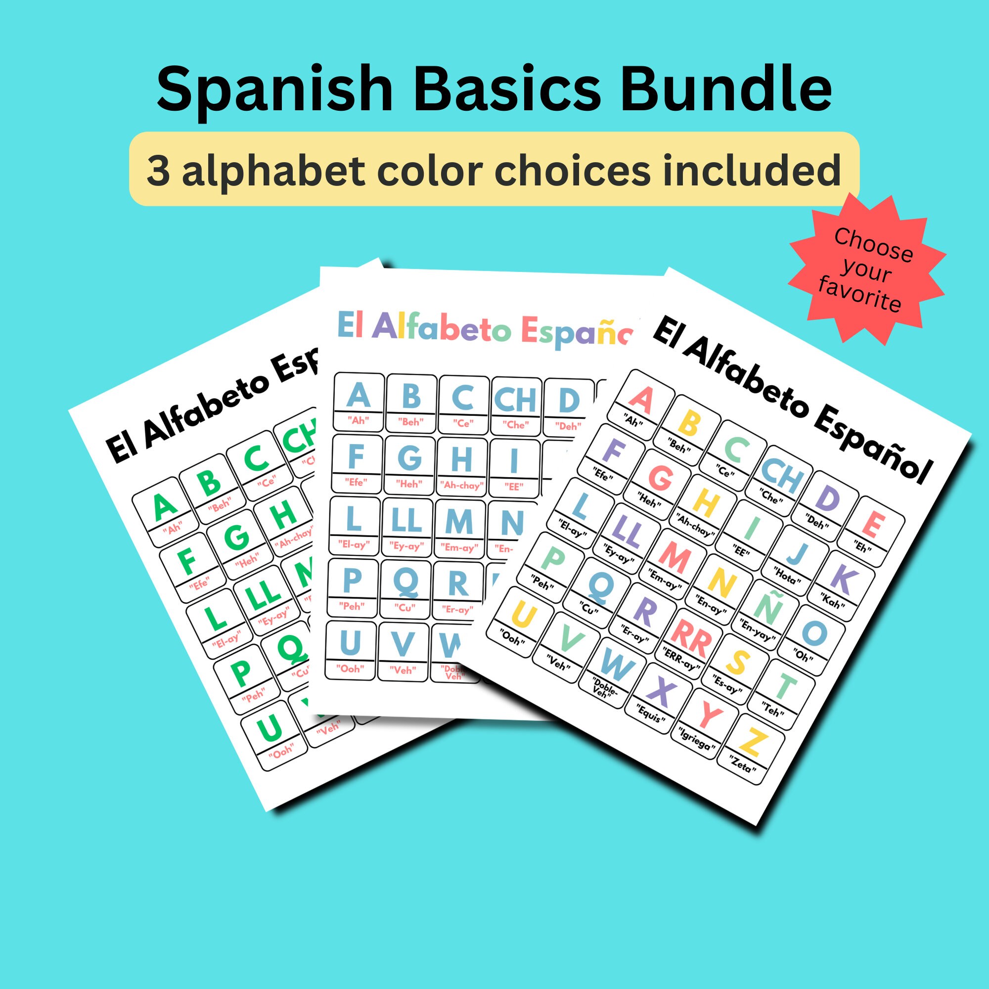 Spanish Basics Bundle Printable Posters Spanish Fundamentals - Etsy