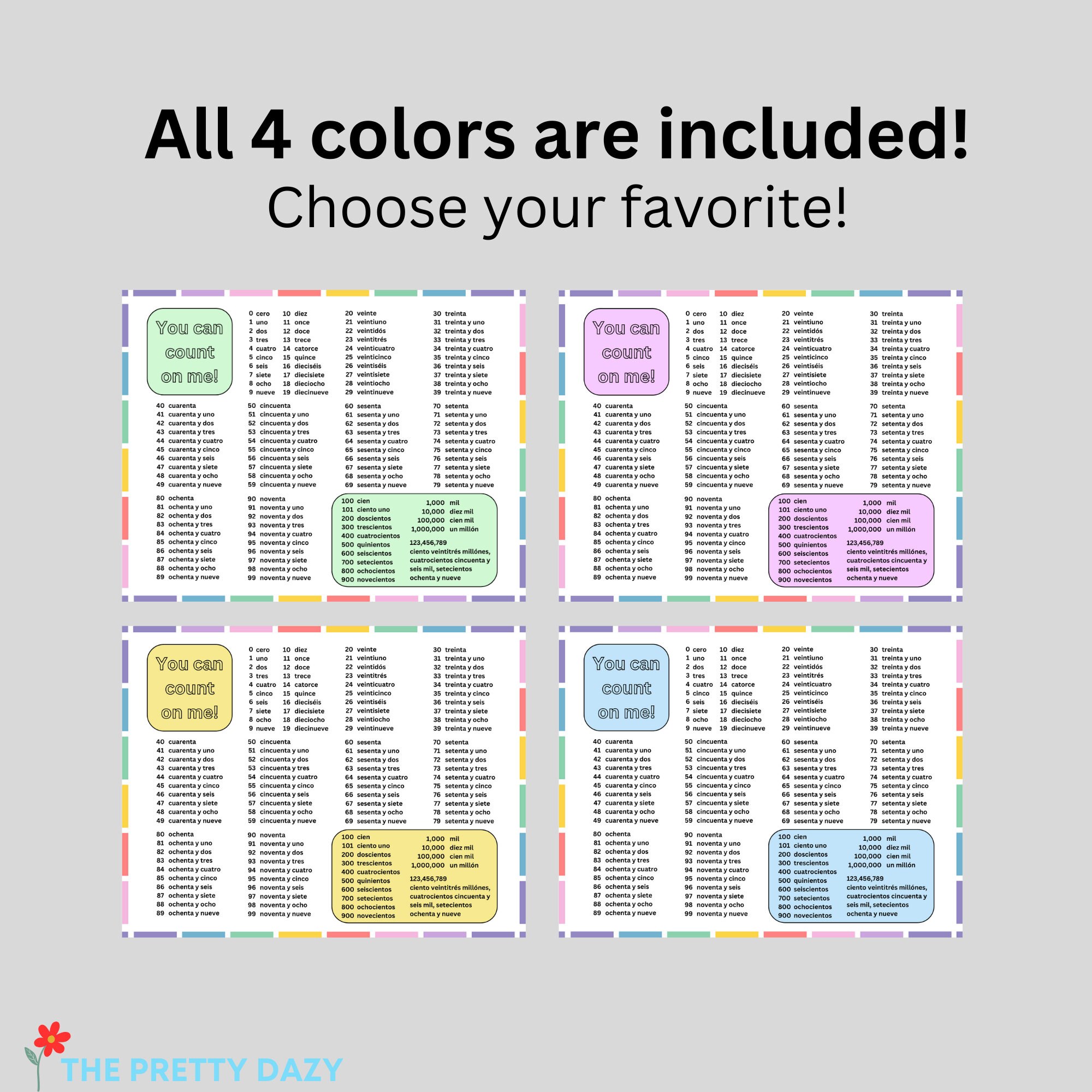 Counting in Spanish Poster Download, Printable, Spanish Numbers ...