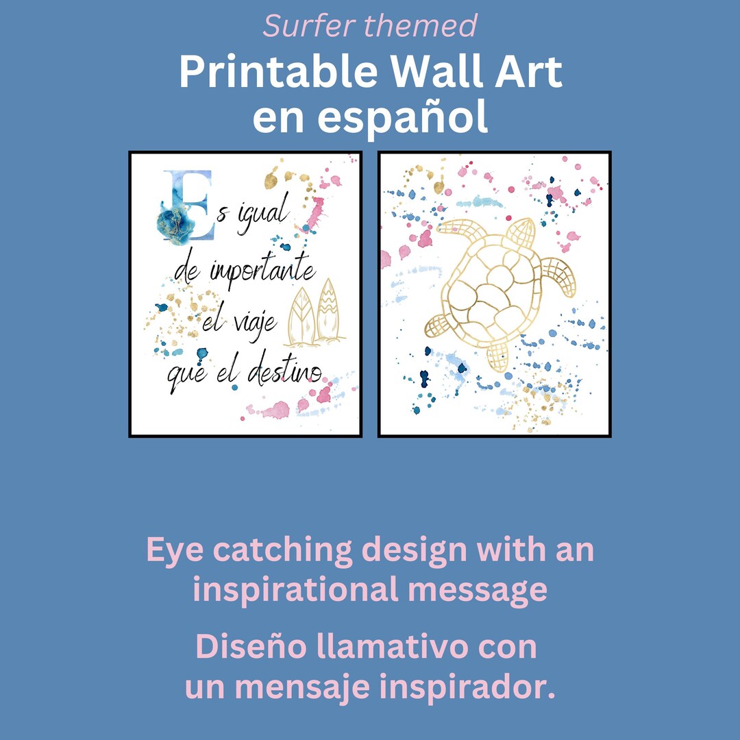 El Viaje Surf Wall Art Printable, Beach, Surfing, Ocean Themed, Sea ...