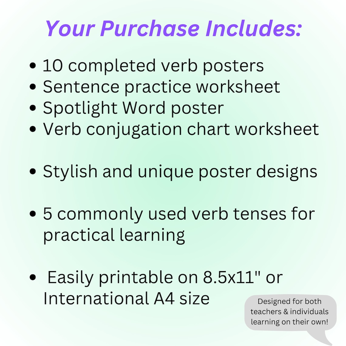 Spanish Verb Lesson Printable, Learning Spanish, Spanish Learning Guide ...