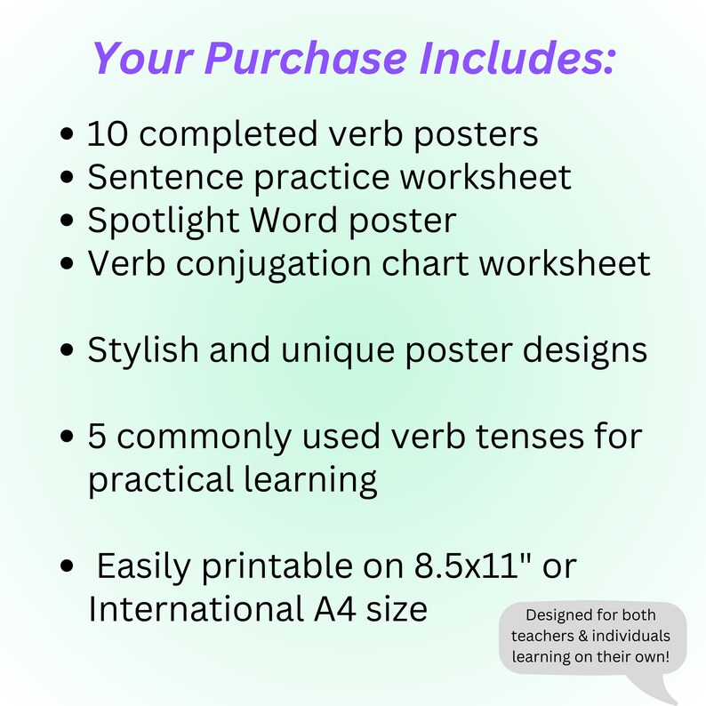 Spanish Verb Lesson Printable, Learning Spanish, Spanish Learning Guide ...