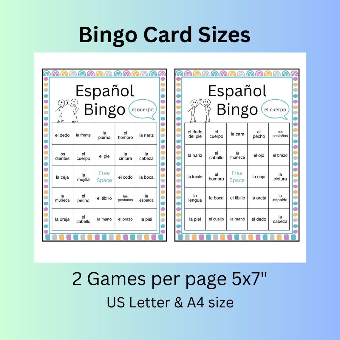 Español Bingo Game Printable, Spanish Bingo, Spanish Basics, Spanish ...