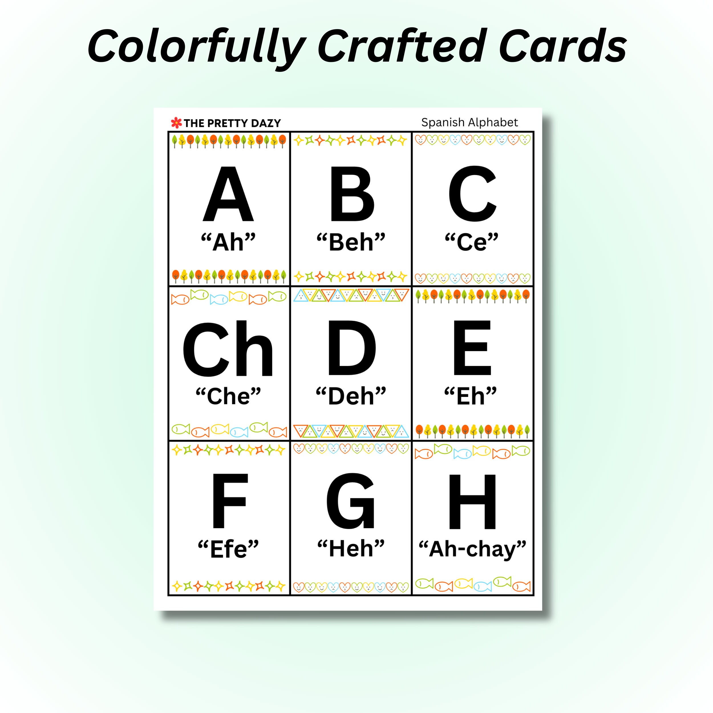 Spanish Alphabet Cards With Pronunciations Printable, Learning Spanish ...