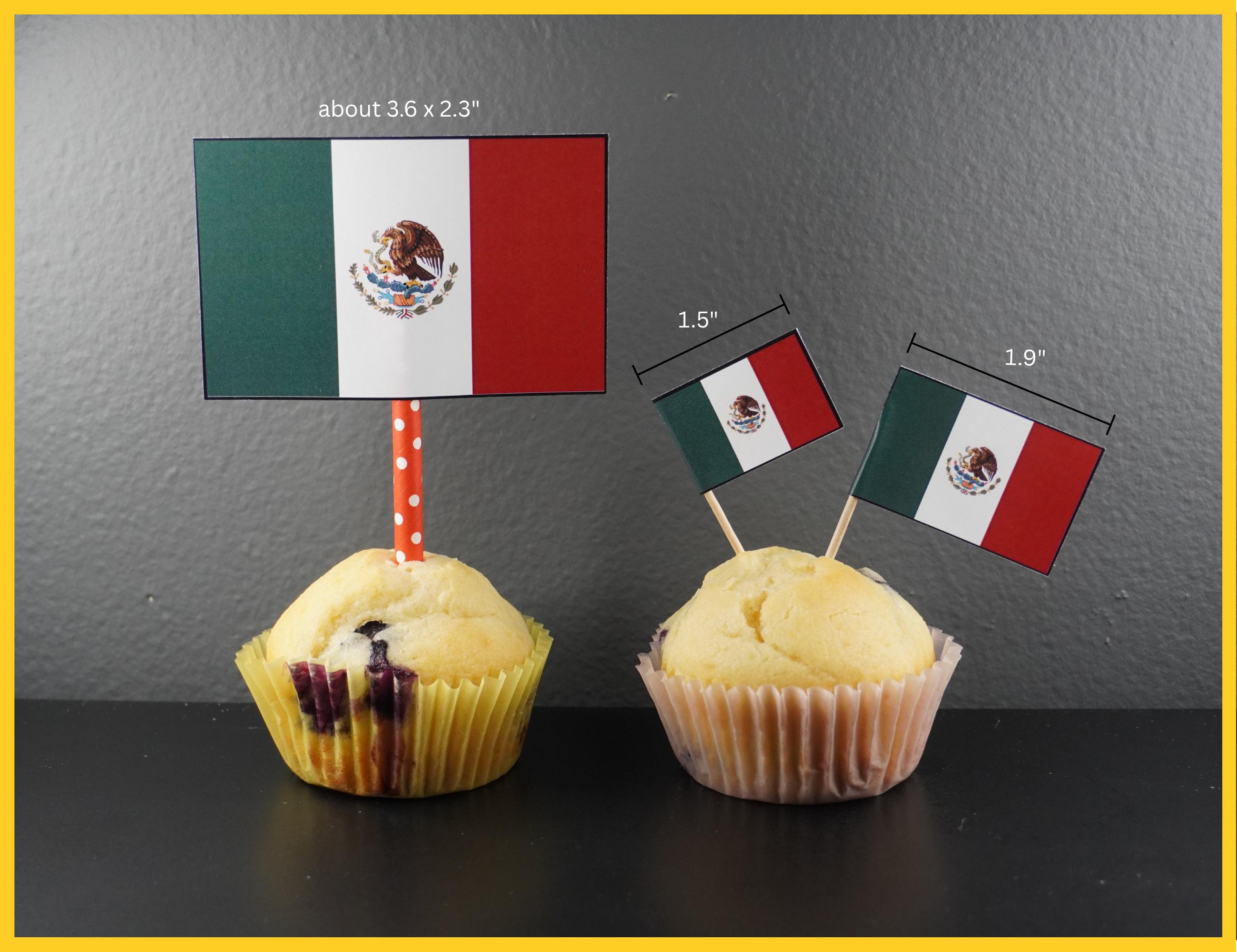Mexican Flag Printable Dessert Toppers, Cake Toppers, Mexico Flag Day ...