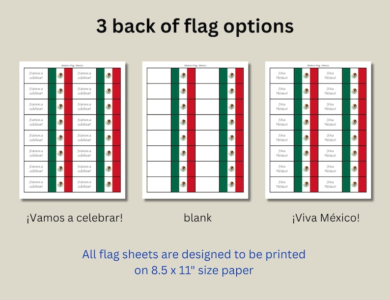 Mexican Flag Printable Dessert Toppers, Cake Toppers, Mexico Flag Day ...