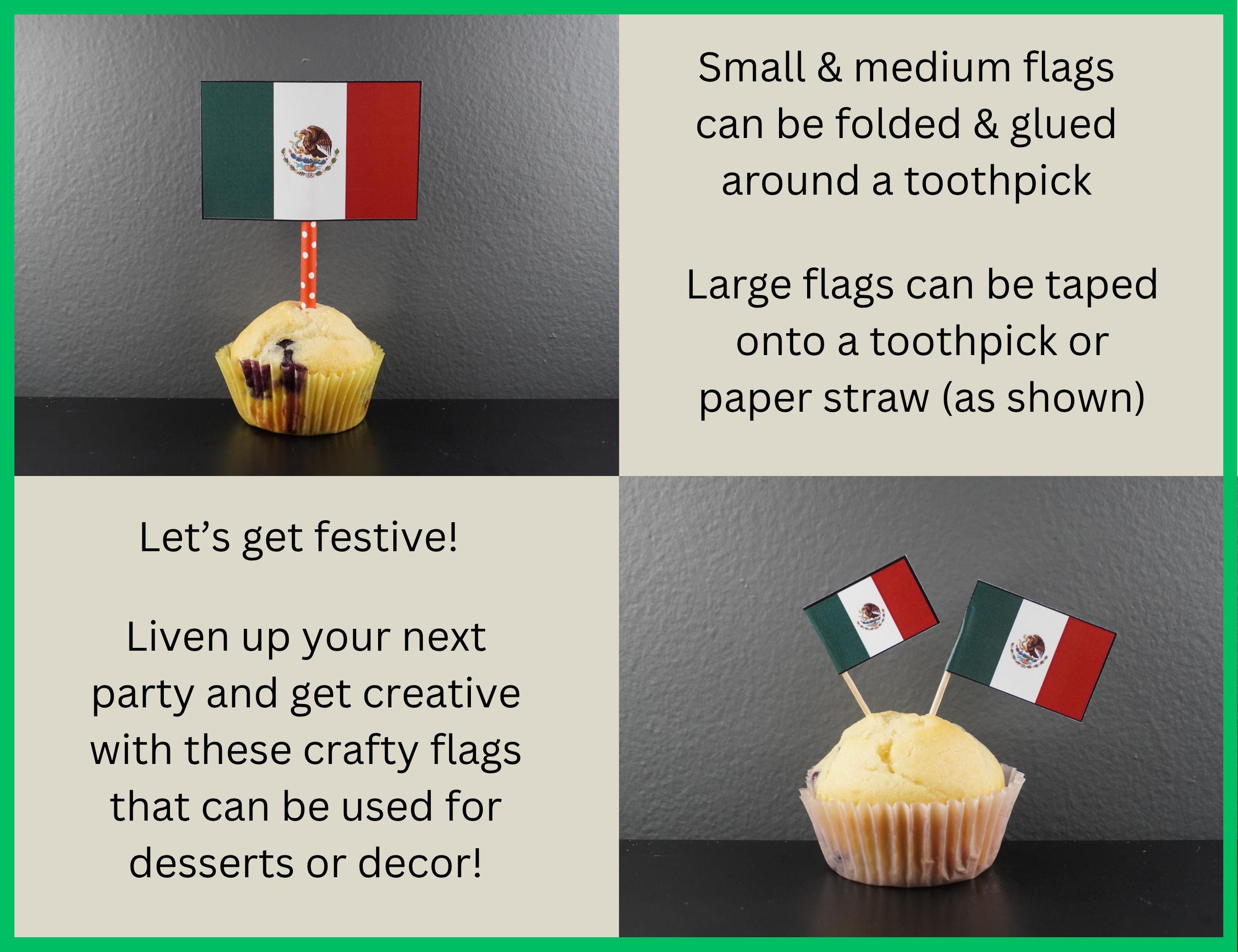 Mexican Flag Printable Dessert Toppers, Cake Toppers, Mexico Flag Day ...