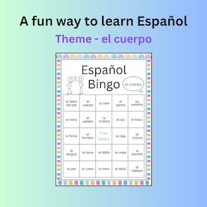 Español Bingo Game Printable, Spanish Bingo, Spanish Basics, Spanish ...