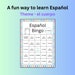 Español Bingo Game Printable, Spanish Bingo, Spanish Basics, Spanish ...
