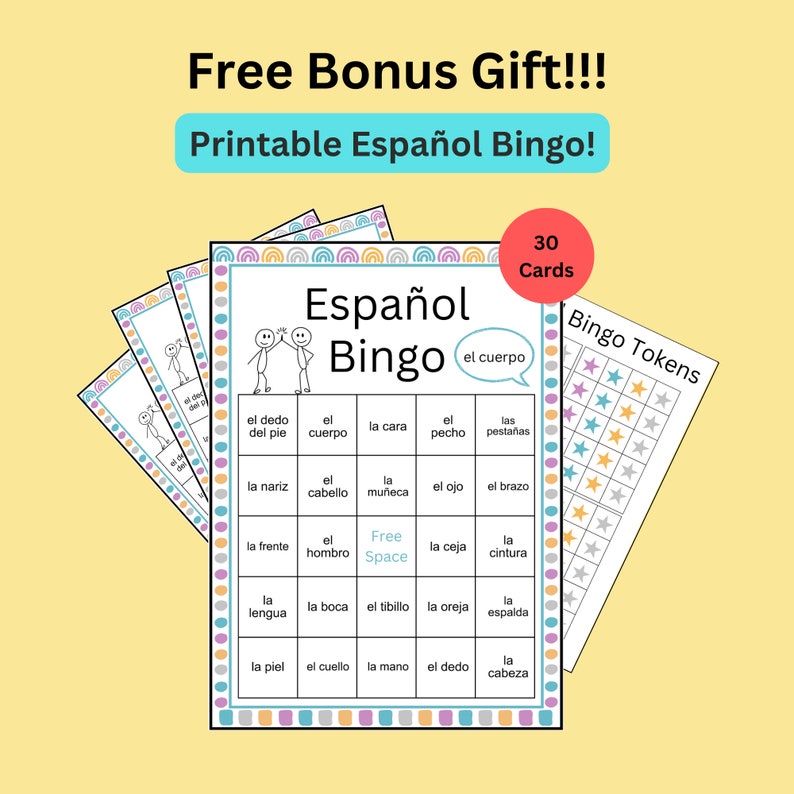 Spanish Basics Bundle Printable Posters in Boho Green, Spanish ...