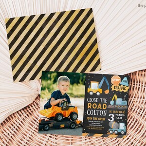 Editable Construction Invitation, Construction Boys Birthday W Photo ...