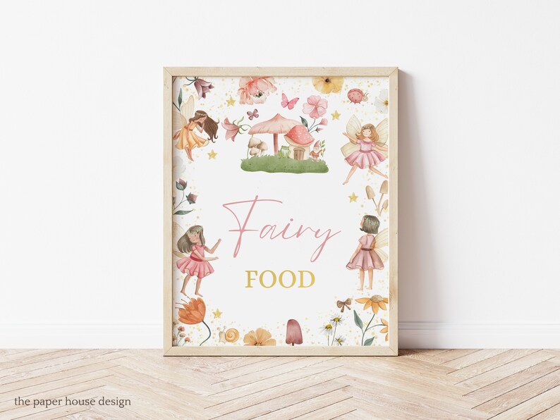 Editable Fairy Birthday Party Decor Fairy Food Sign Whimsical Enchanted ...