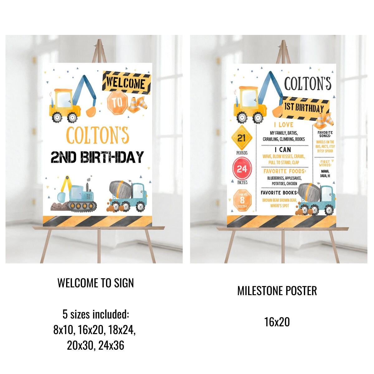 Editable Construction Birthday Invite Bundle, Construction Boys ...