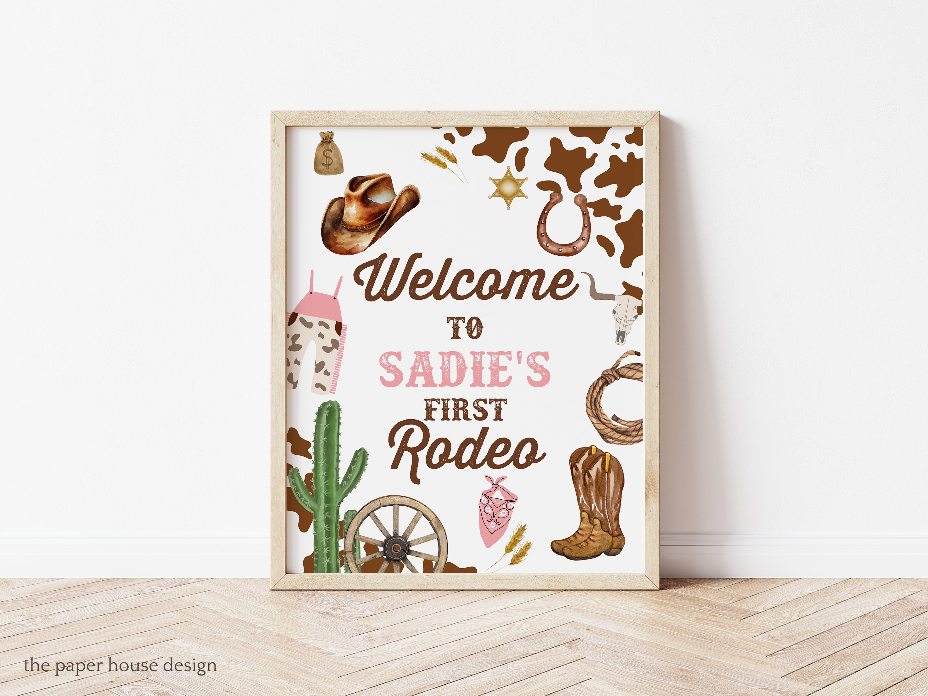 Editable Cowgirl Birthday Party Welcome Sign Wild West Cowgirl 1st ...