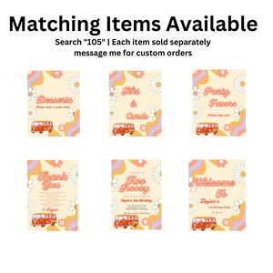 EDITABLE Groovy Birthday Party Food Sign Table Decor Retro Flower ...