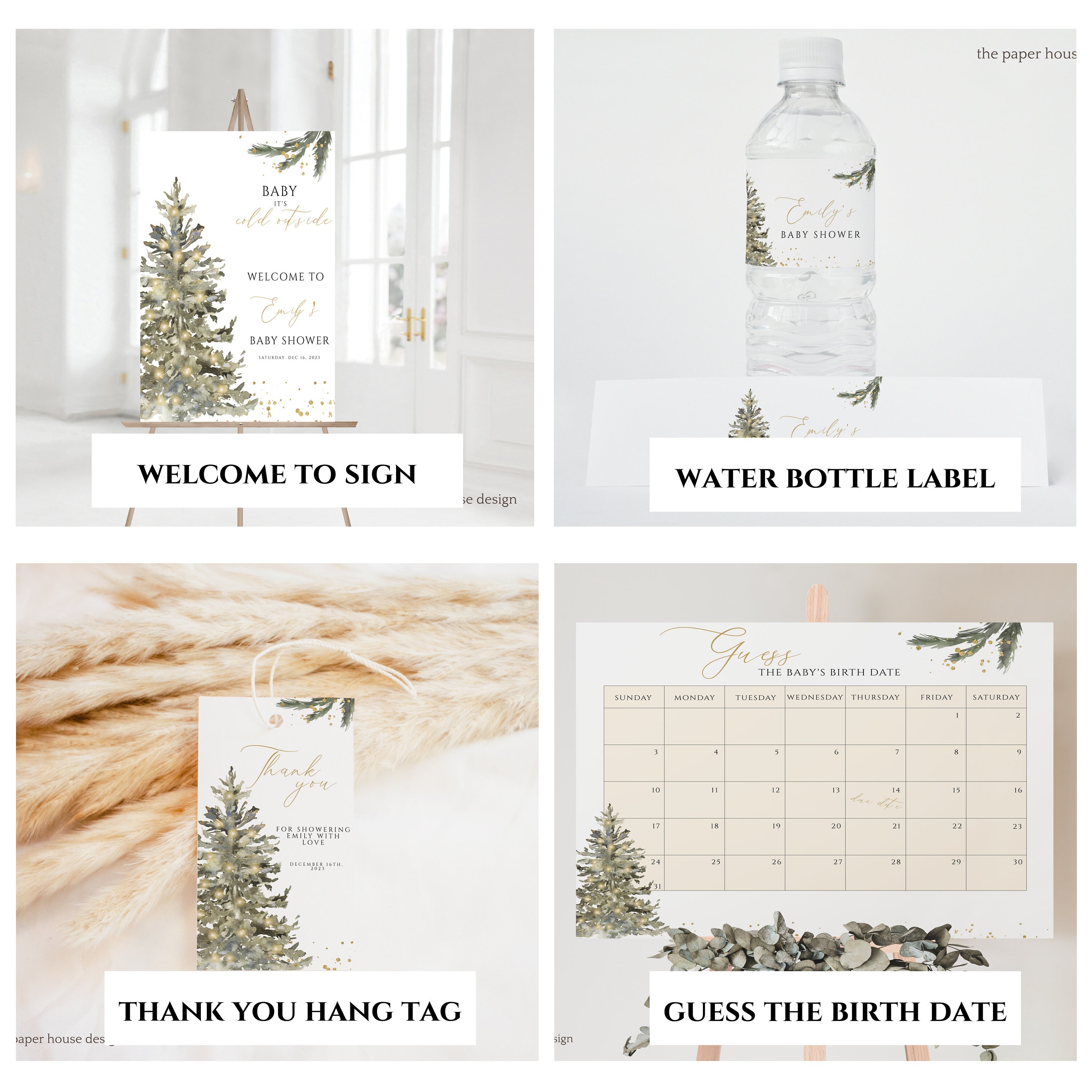 Winter Baby Shower Invitation Bundle Baby Its Cold Outside Baby Shower ...