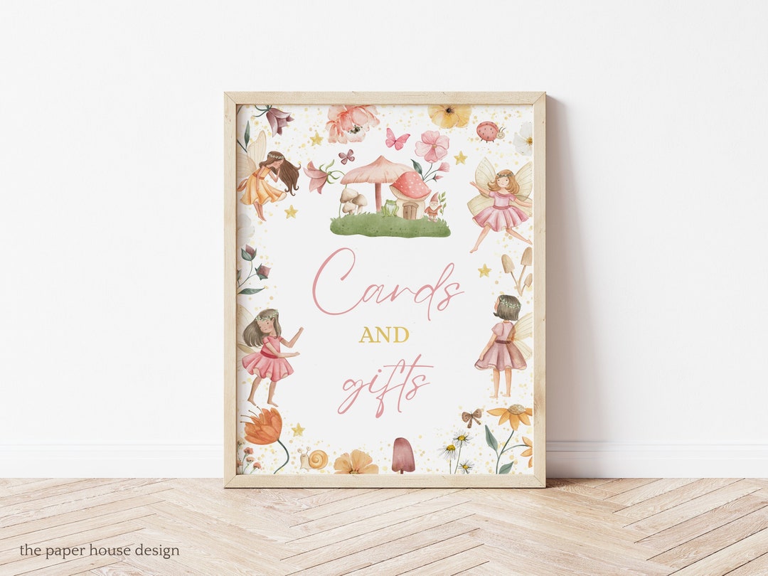 Editable Fairy Birthday Party Decor Cards Gifts Sign Whimsical ...