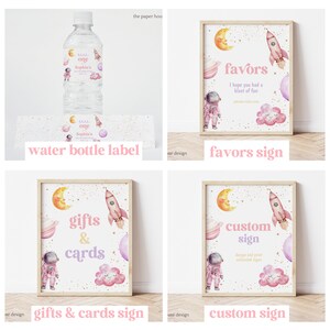 Editable Two the Moon Birthday Invite Bundle Girl Pink Pastel ...