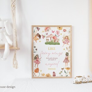 Editable Fairy Birthday Party Decor Fairy Wings Sign Whimsical ...