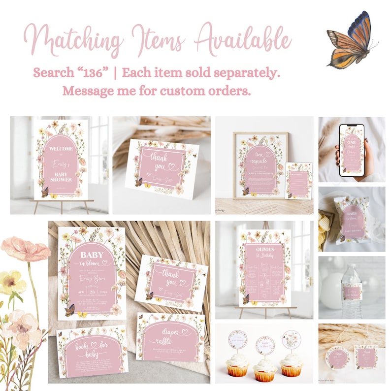 Wildflower 1st Birthday Party Decor Chip Bag Muted Pink Boho Girls ...