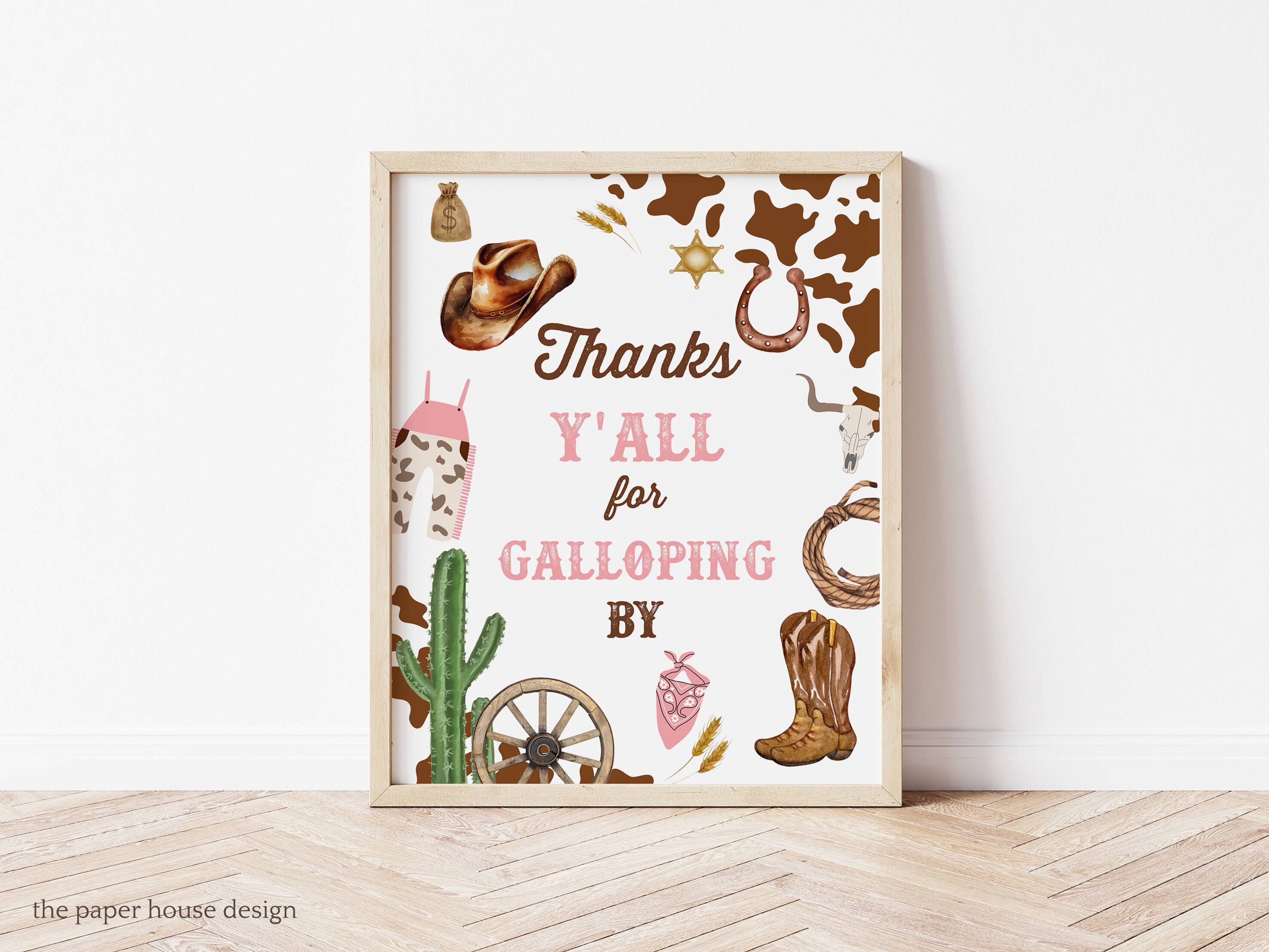 Editable Cowgirl Birthday Party Decorative Sign Bundle Table Decor Wild ...