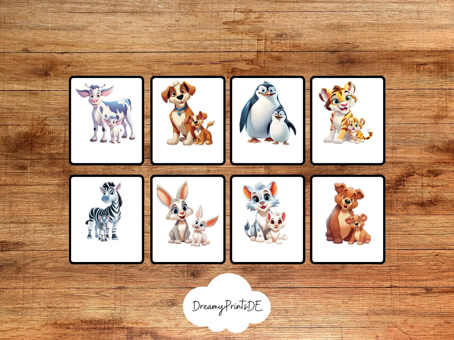 16 Flashcards Animals Montessori Animal Cards Children to - Etsy