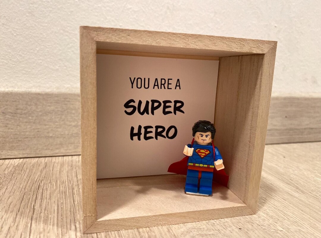 Heroic Shadow Box Frame, Personalized Christmas Superhero Gift for ...