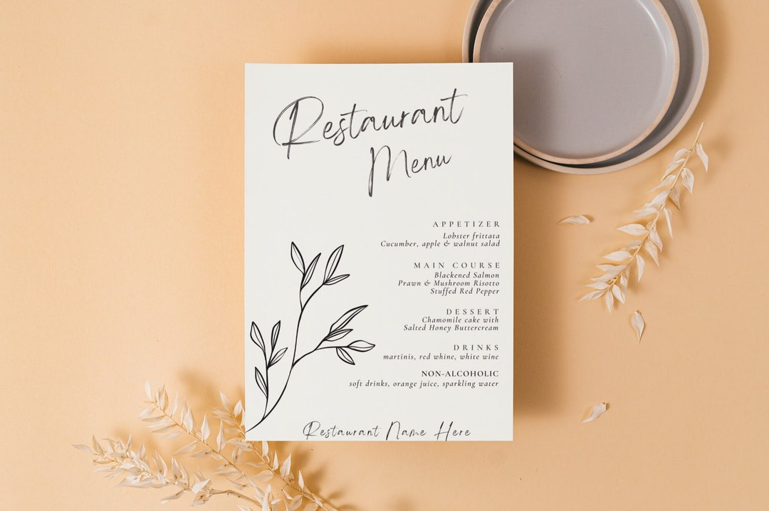 Simple Menu Price Listings Template - Etsy
