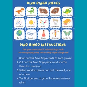 Bingo, Dinosaur Party Bingo, Birthday Game, Boys Party, Girls Party ...