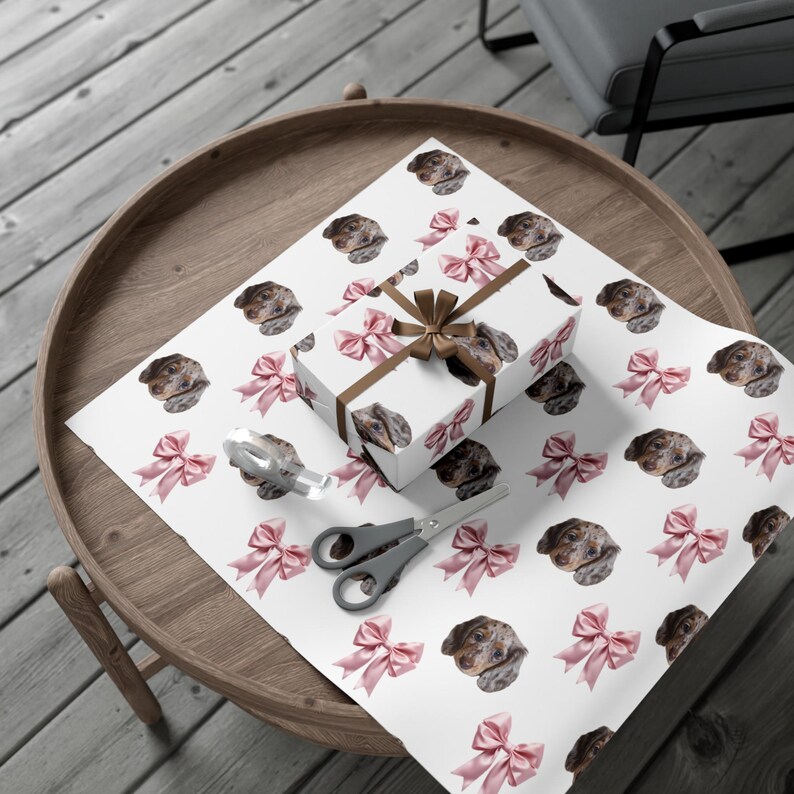 Personalized Gift Wrap, Custom Dog Face, Funny Wrapping Paper With Cute ...